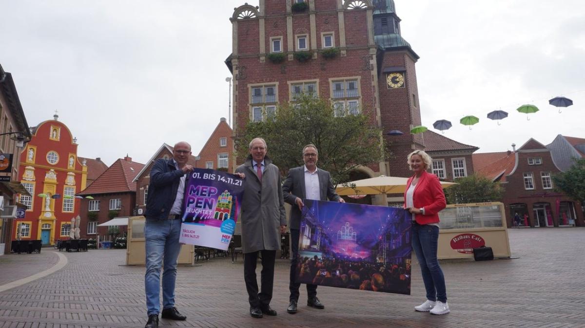 Videomapping: So wird das Rathaus in Meppen beleuchtet