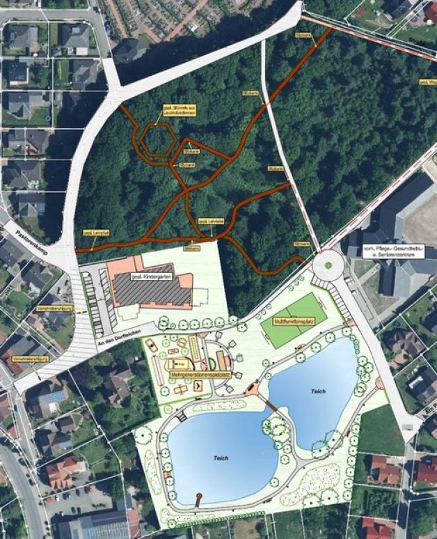 Baubeginn für neuen Dorfpark in Merzen