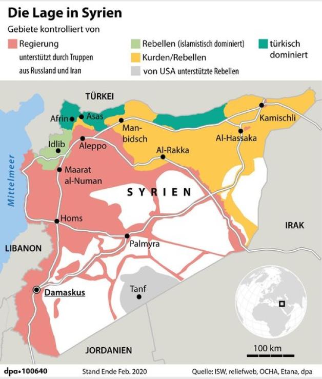 Erklärgrafik zur Lage in Syrien: Die Akteure im Syrienkonflikt