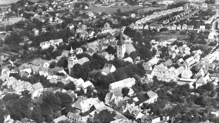 Luftbild: Das Meller Stadtzentrum in den