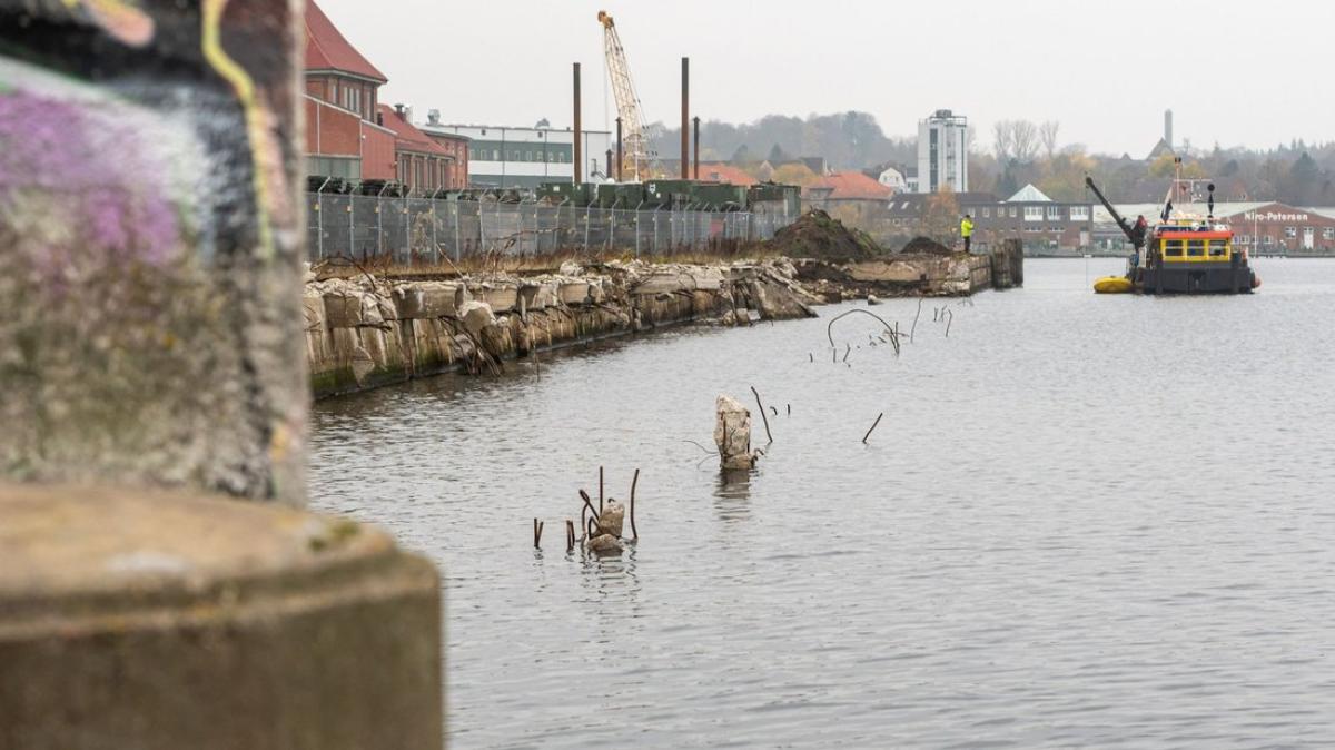 Arbeiten für den Bau der Fördepromenade schreiten voran