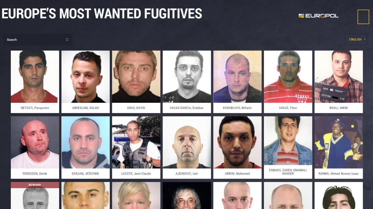 Europas „Most Wanted“ auf einen Blick im Netz