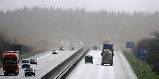 Sandstürme auf der A7 bei Schleswig