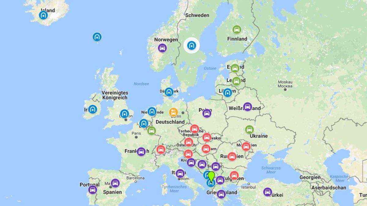 Übersicht auf Karte: So regeln Europas Länder die Pkw-Maut