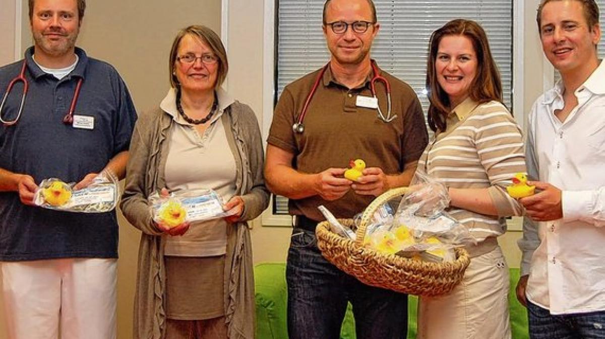 Gelbe Quietsche-Entchen auf der Kinderstation