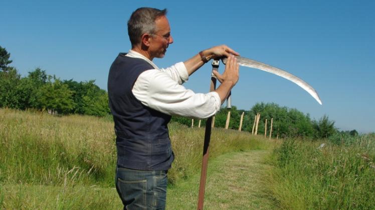 Umgang mit der Sense gelernt