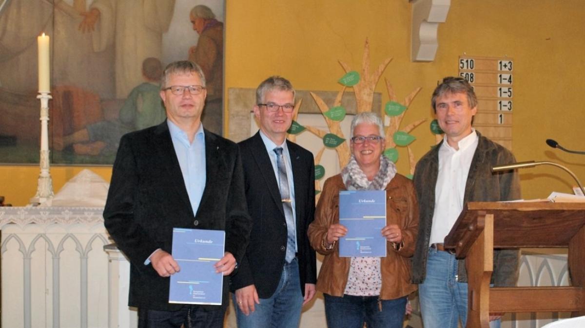 Zwei Jubilare im Posaunenchor