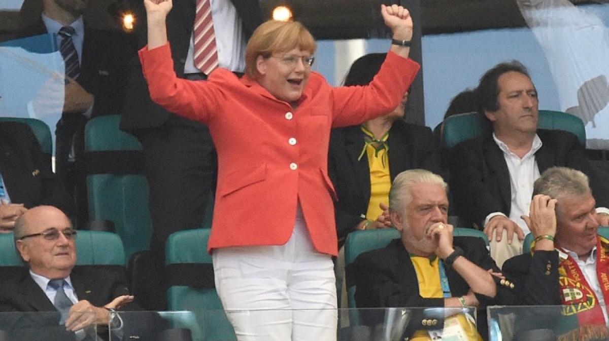 Merkel mit neuer Brille in Brasilien