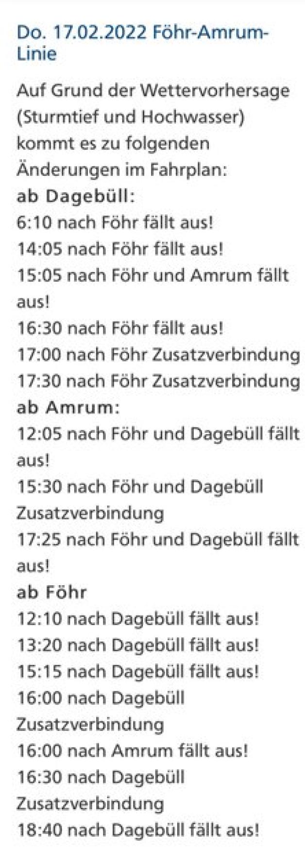 Wyker Dampfschiffs Reederei Fahrplan