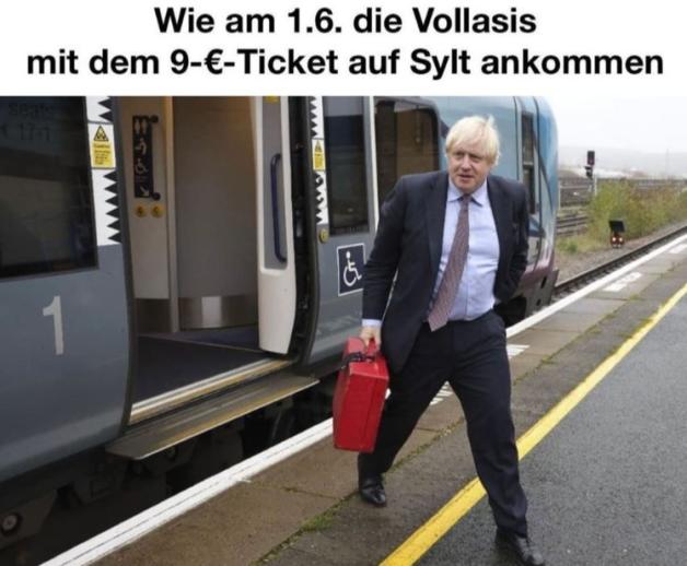 Online-Reaktion: Instagram-Memes 9-Euro-Ticket-Ansturm auf Sylt.