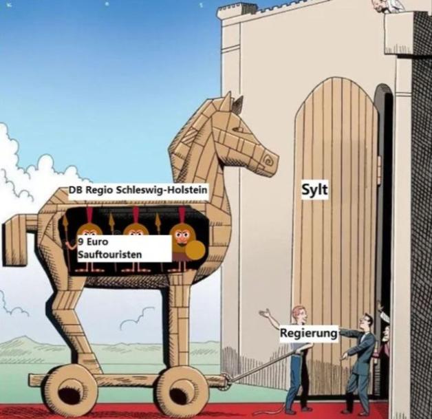 Online-Reaktion: Instagram-Memes 9-Euro-Ticket-Ansturm auf Sylt.