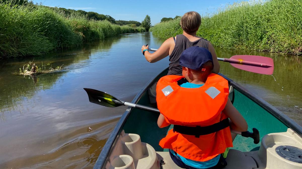 Trockenheit: Kanu fahren auf Treene, Loiter Au und Schlei