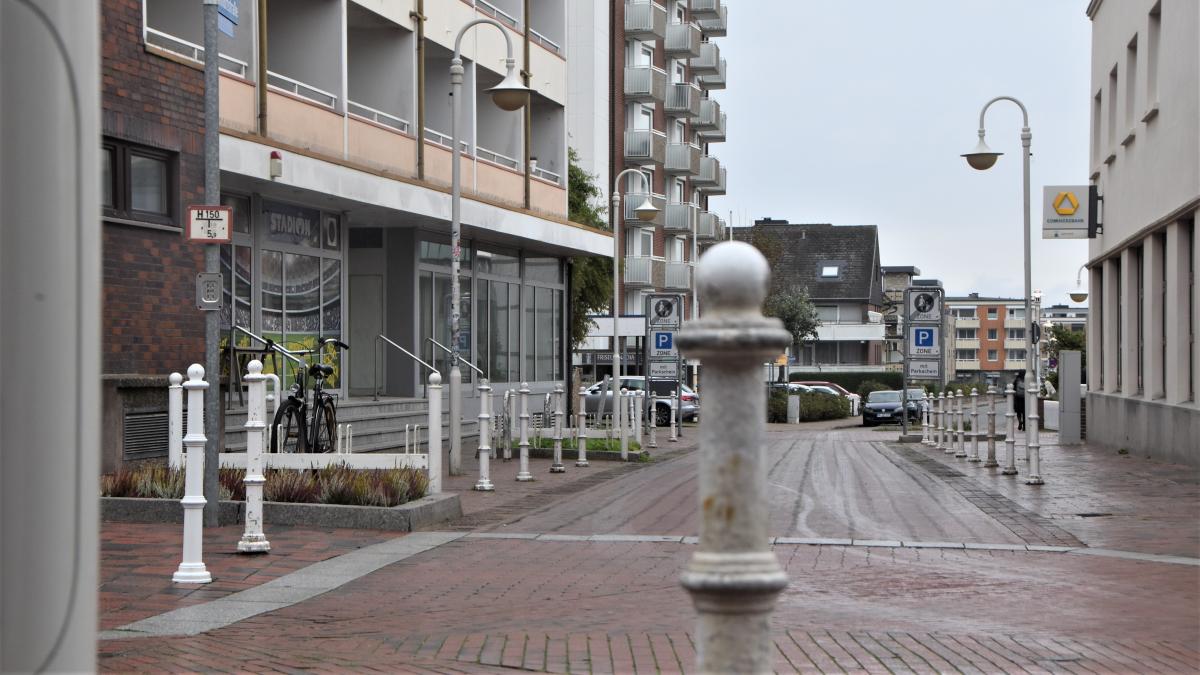 Baustelle: Sperrung in der Fußgängerzone von Westerland auf Sylt
