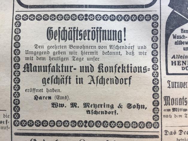 Jubiläum: Modehaus Meyring in Aschendorf besteht seit 100 Jahren