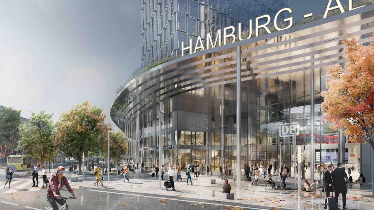 So soll es am neuen Bahnhof Hamburg-Altona einmal aussehen