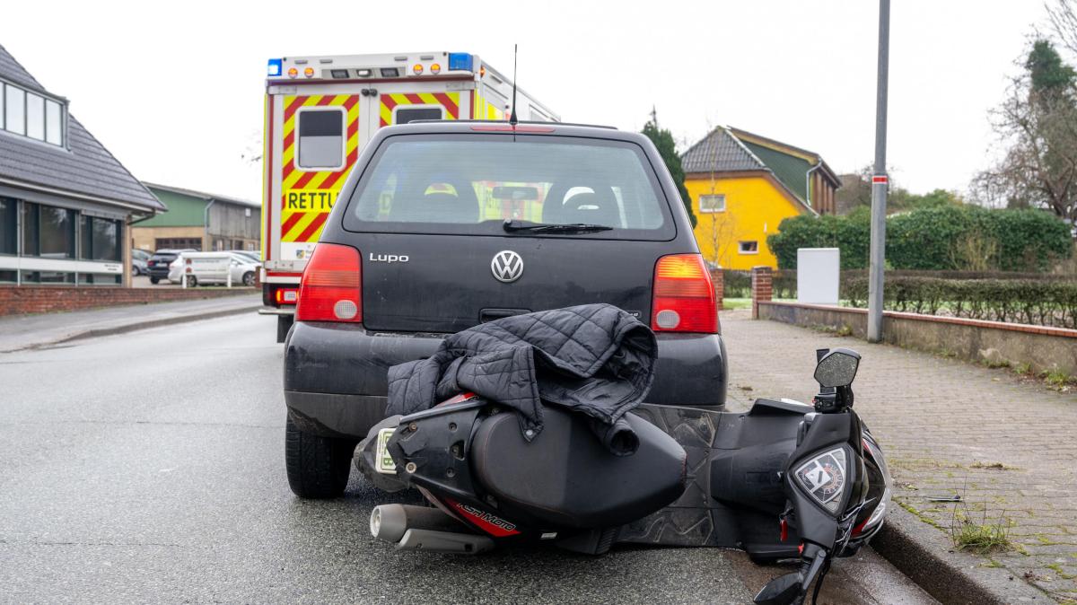 Mittelangeln: Rollerfahrer bei Auffahrunfall in Satrup verletzt