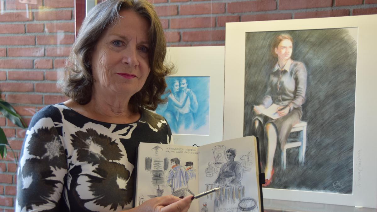 Urban Scetching mit Ingrid Margarethe Engelmann auf Emmas Bühne