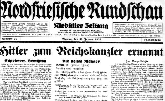 30. Januar 1933: Wie die Nazi-Zeit Nordfriesland verändert hat