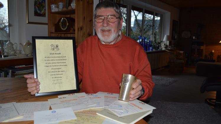 Ehrenamt: Erich Knuth ist seit 1957 Mitglied im VfB Schuby