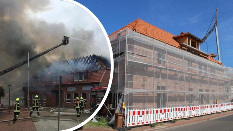 Nach Großbrand: Wohn- und Geschäftshaus in Rhede im Wiederaufbau