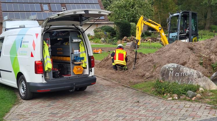 Lingen: Bagger beschädigt Gasleitung