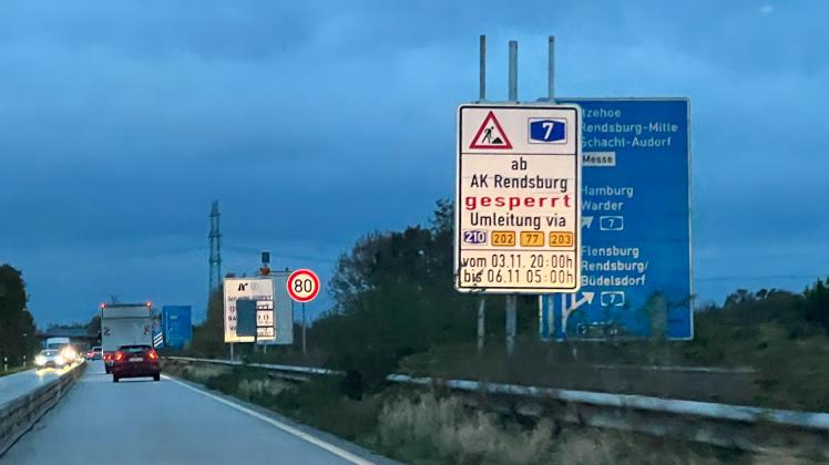 Sperrung A7 Rendsburg