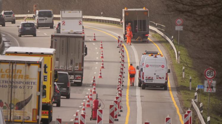 Sperrung: Baustelle auf A1 zwischen Bad Oldesloe und Bargteheide
