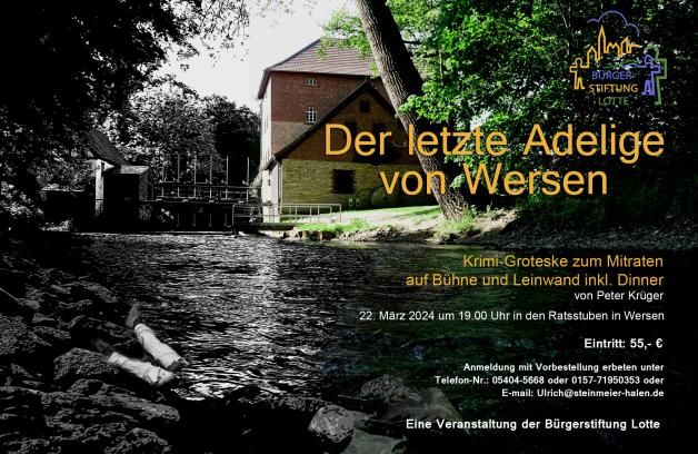 Krimi-Groteske in den Wersener Ratsstuben: Uraufführung 22. März.