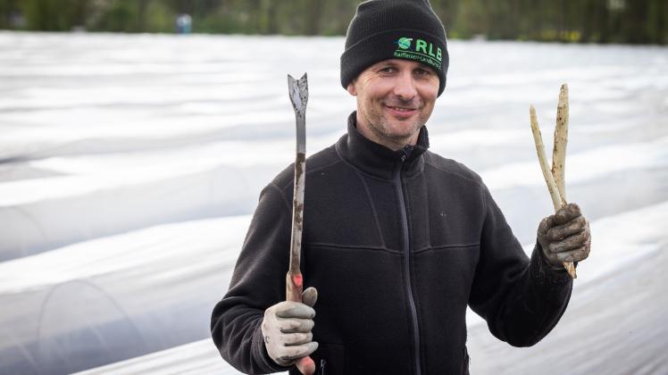 Spargel in Glandorf: Pole Daniel Ryczek hilft seit 13 Jahren mit