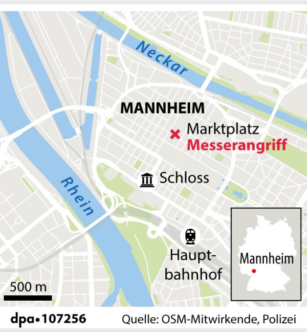 Messerattacke in Mannheim: Polizist gestorben – aktueller Stand