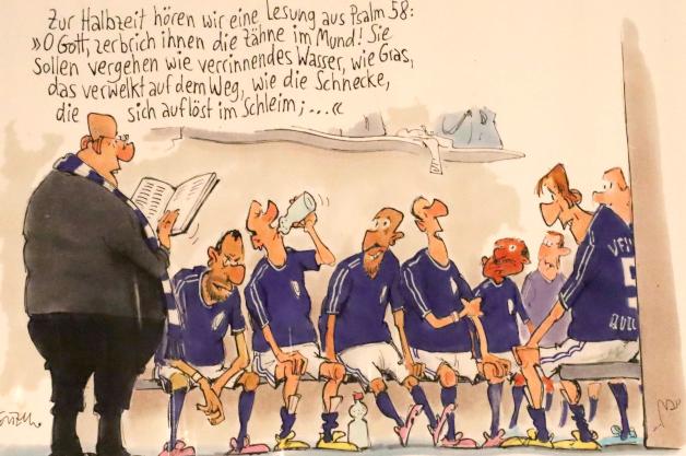 Fußball-Karikaturen von Fritz Wolf und Mester in Osnabrück