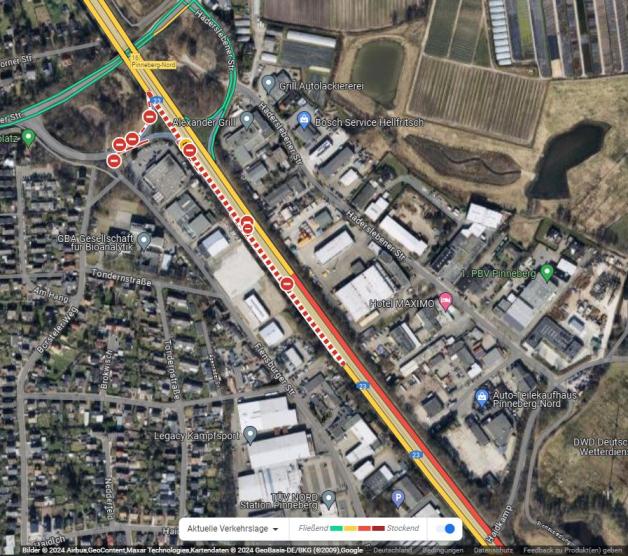 A23 bei Pinneberg: Google Maps schickt Urlauber in den Stau