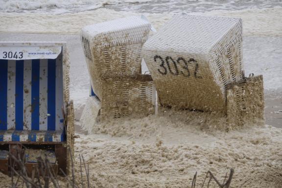 In Bildern: Sturmtief „Ursula“ richtete Schäden auf Sylt an