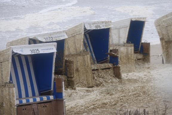 In Bildern: Sturmtief „Ursula“ richtete Schäden auf Sylt an