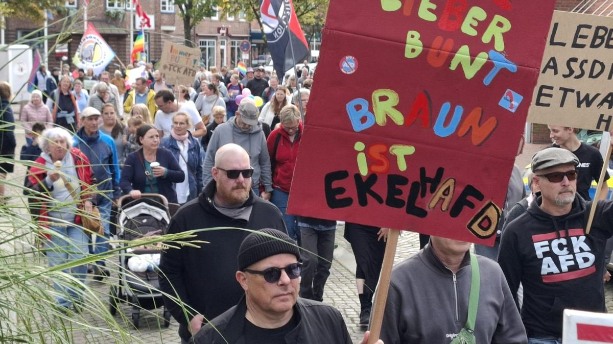 Gegen rechts: 150 Menschen demonstrierte in Niebüll