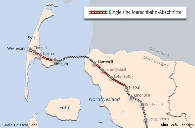 Keine klare Zusage: Neue Sorge um Ausbau der Marschbahn vor Sylt | SHZ