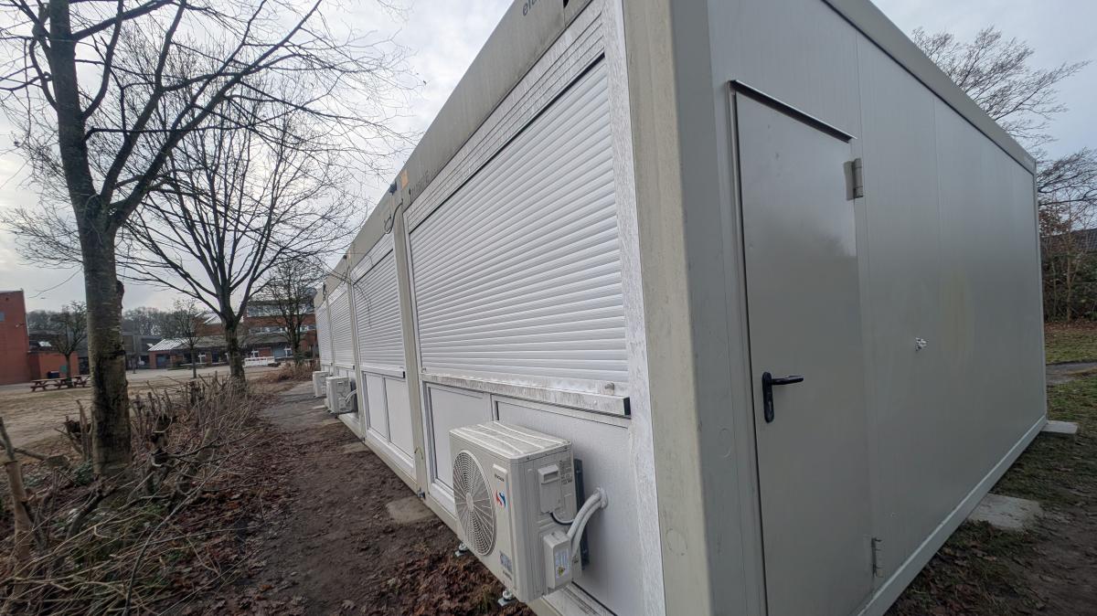 Container in Boostedt gerade aufgestellt und schon beschmiert