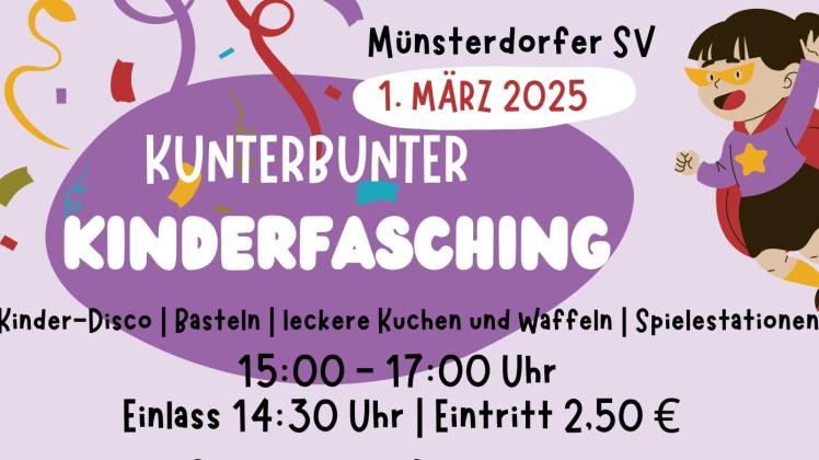 Kinderfasching 2025: Münsterdorf feiert buntes Fest