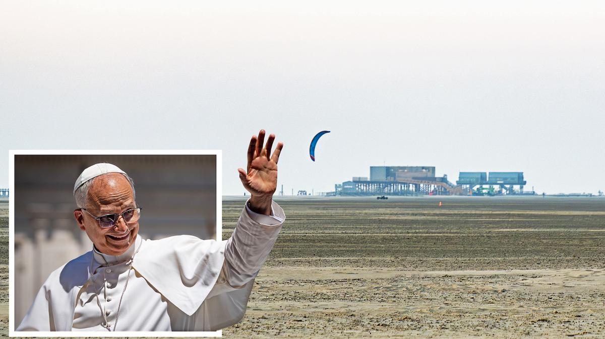 SPO: Der Papst fährt mit dem Papa-Mobil an den Strand