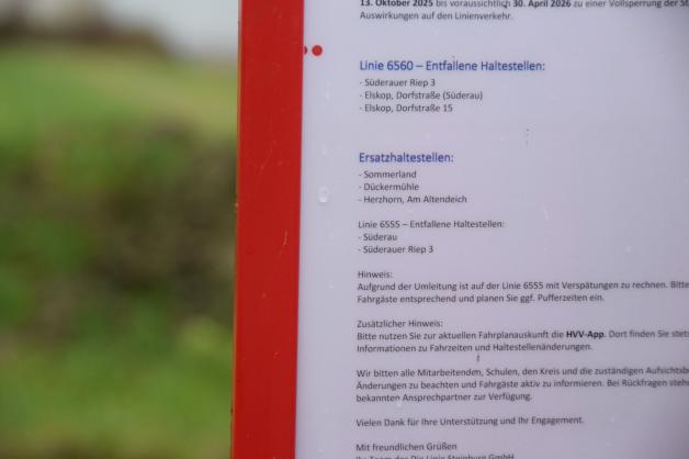 Bushaltestellen weg Süderau und Elskop: Frank Riese will handeln