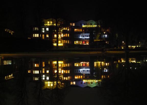 Mystischer Mühlenteich in Uetersen: Spiegelbilder im Rosarium