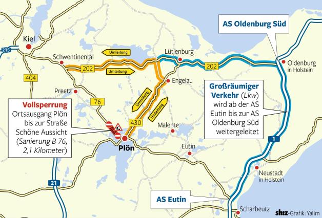 Sperrung B76 Eckernforde
