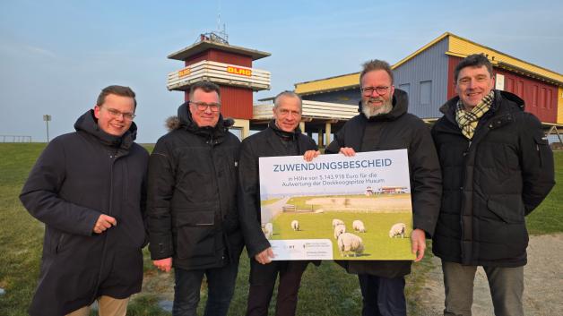Wirtschaftsminister Madsen in Husum: Dann geht es los am Dockkoog